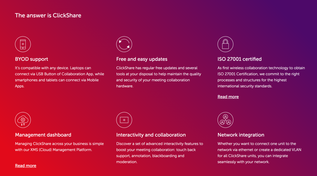 ClickShare wireless presentation systems - WISE AV Solution