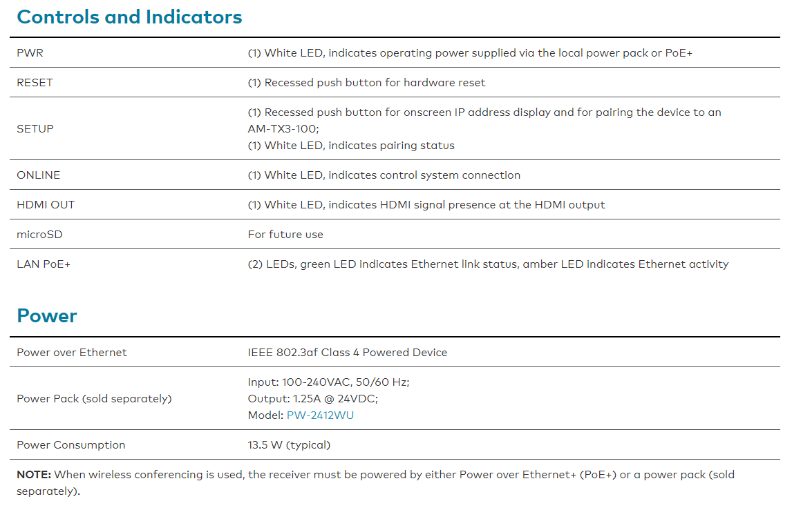 Crestron AirMedia® Receiver AM‑3100‑WF - WISE AV Solution