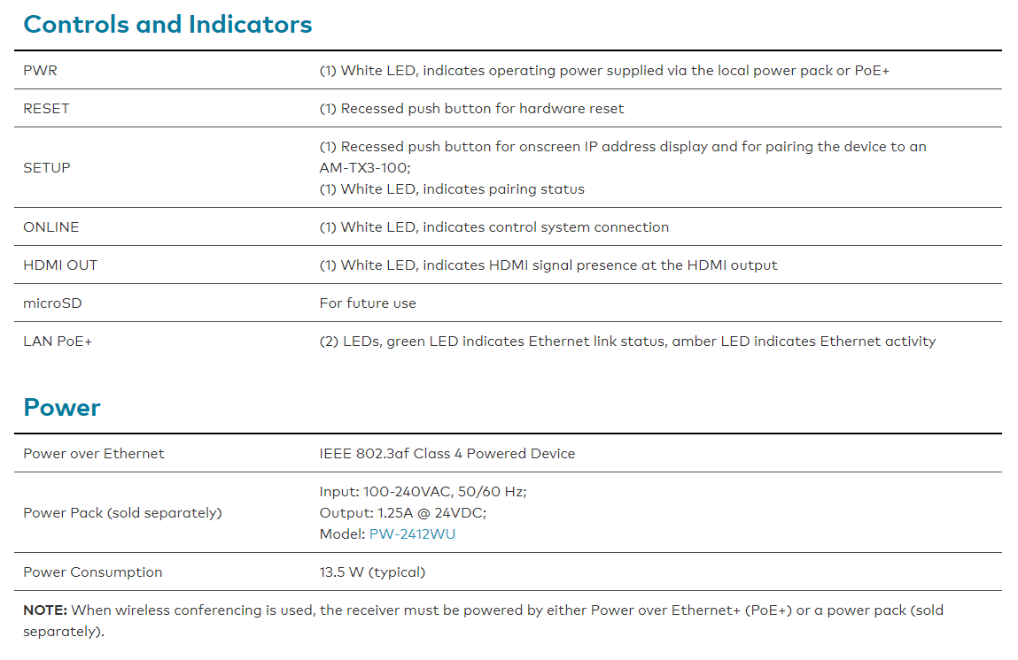 Crestron AM-3100-WF-I AirMedia® Receiver - WISE AV Solution